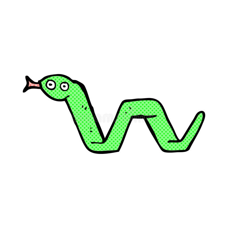 Funny comic cartoon snake stock illustration. Illustration of style ...