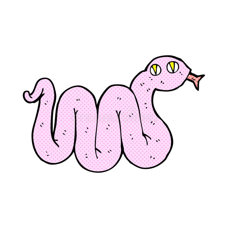 Funny comic cartoon snake stock illustration. Illustration of book ...