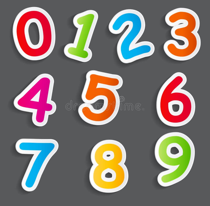 Funny Comic Numbers Vector Illustration Stock Vector - Illustration of ...