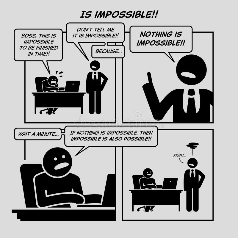 Funny Comic Strip. is Impossible. Stock Illustration - Illustration of ...