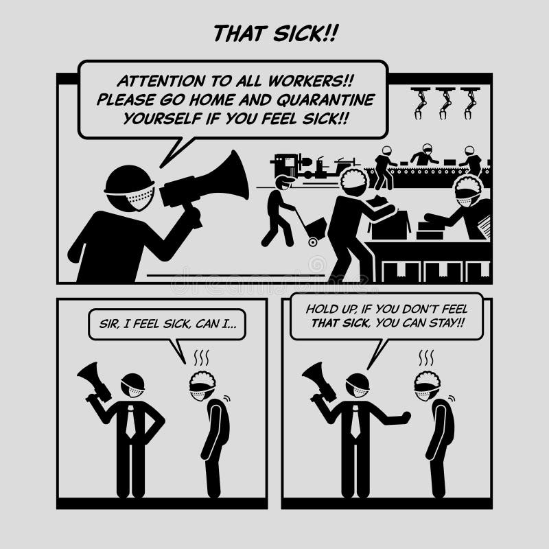 Funny Comic Strip. that Sick. Stock Illustration - Illustration of ...