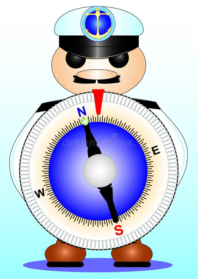 Funny compass cartoon stock illustration. Illustration of west - 118305251