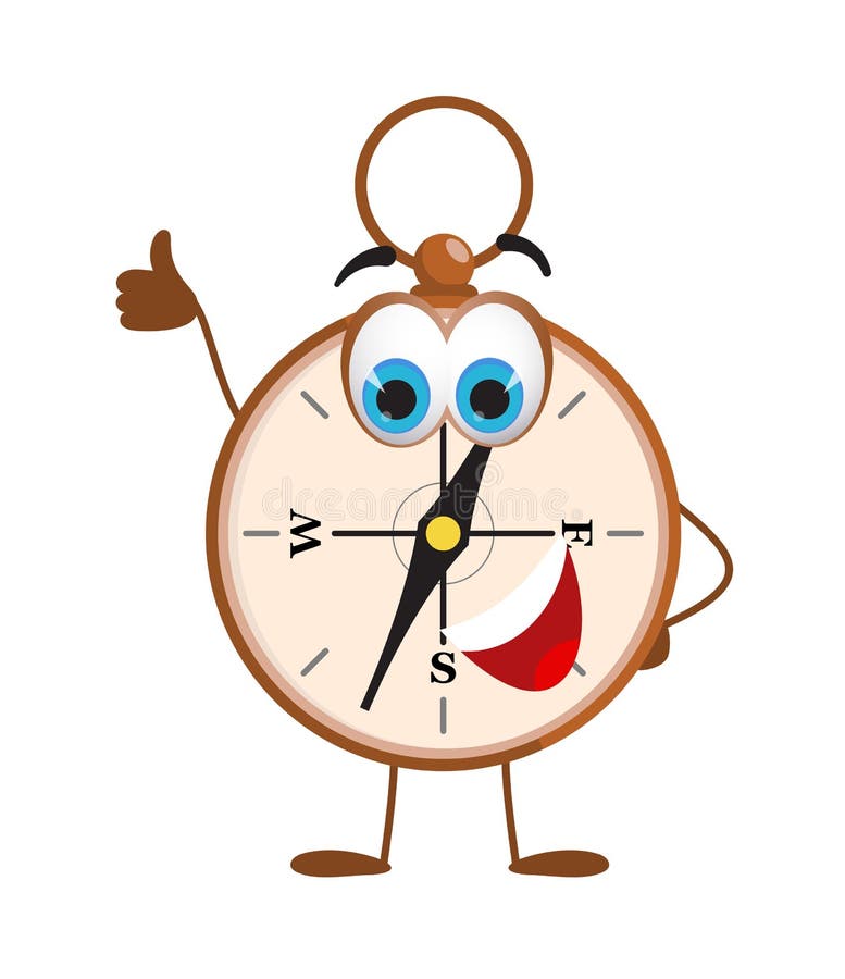 Funny compass stock vector. Illustration of direction - 19614317