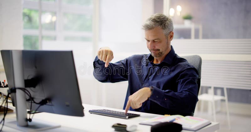 Funny Computer Nerd stock image. Image of male, hands - 289739867