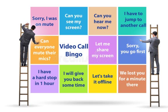 Funny Concept with Video Call Bingo Stock Photo - Image of conversation ...