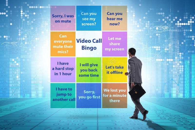 Funny Concept with Video Call Bingo Stock Image - Image of screen ...