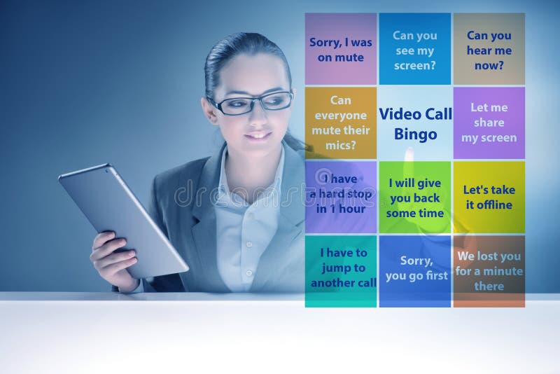 Funny Concept with Video Call Bingo Stock Photo - Image of remote ...