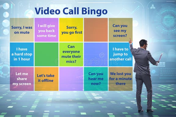 Funny Concept with Video Call Bingo Stock Photo - Image of teamwork ...