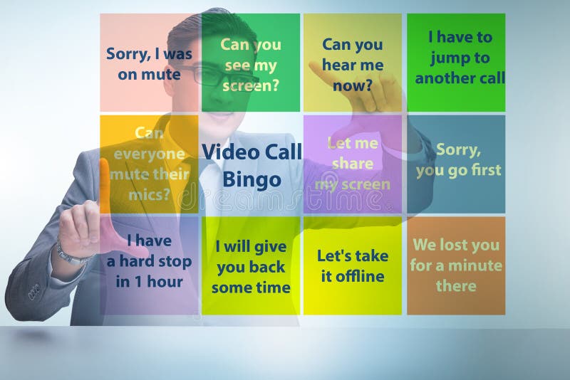 Funny Concept with Video Call Bingo Stock Image - Image of teamwork ...