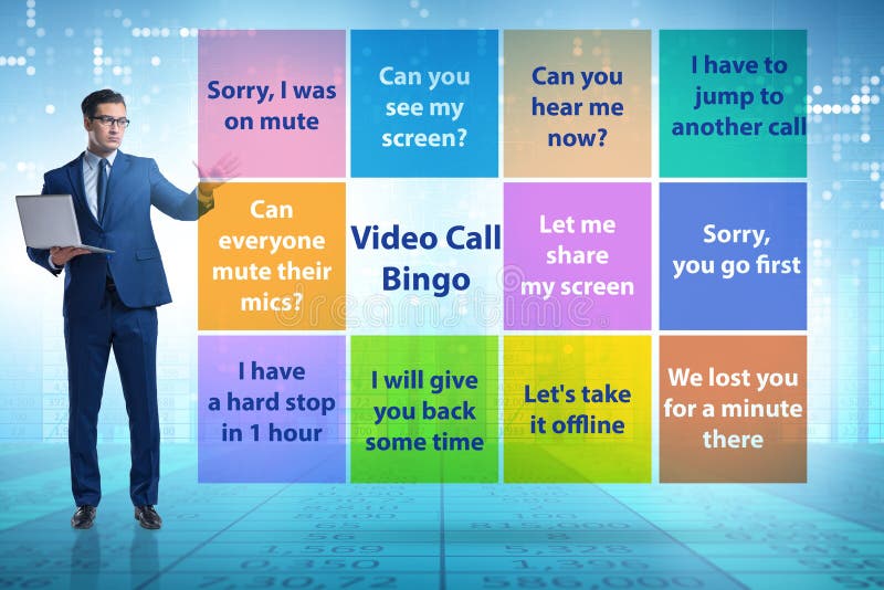 Funny Concept with Video Call Bingo Stock Photo - Image of teamwork ...