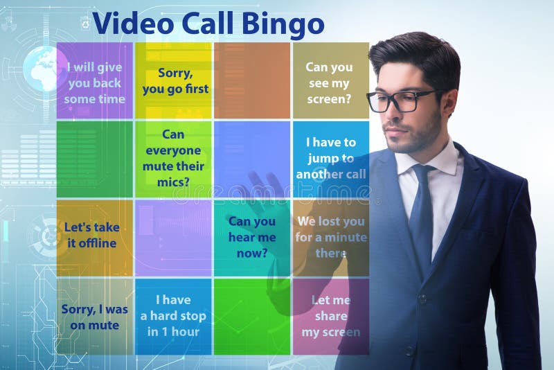 Funny Concept with Video Call Bingo Stock Photo - Image of call, remote ...