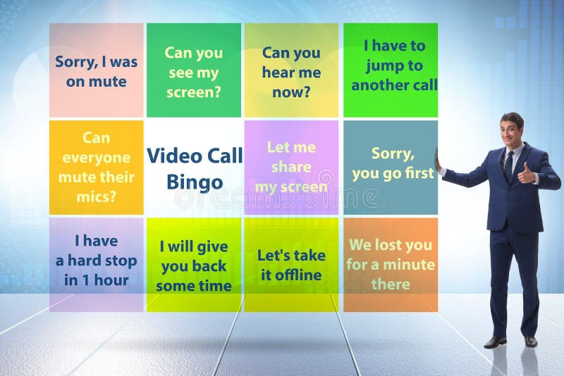 Funny Concept with Video Call Bingo Stock Photo - Image of group ...