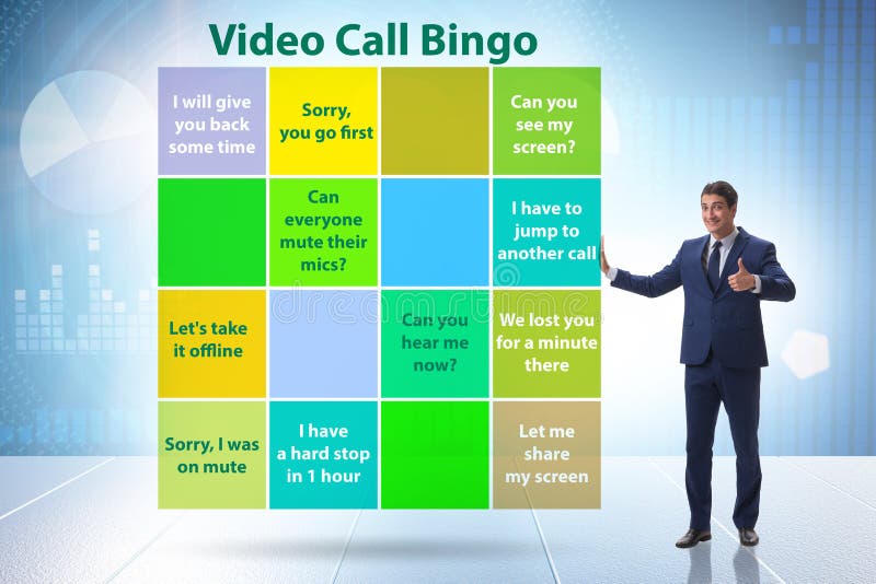 Funny Concept with Video Call Bingo Stock Image - Image of online ...