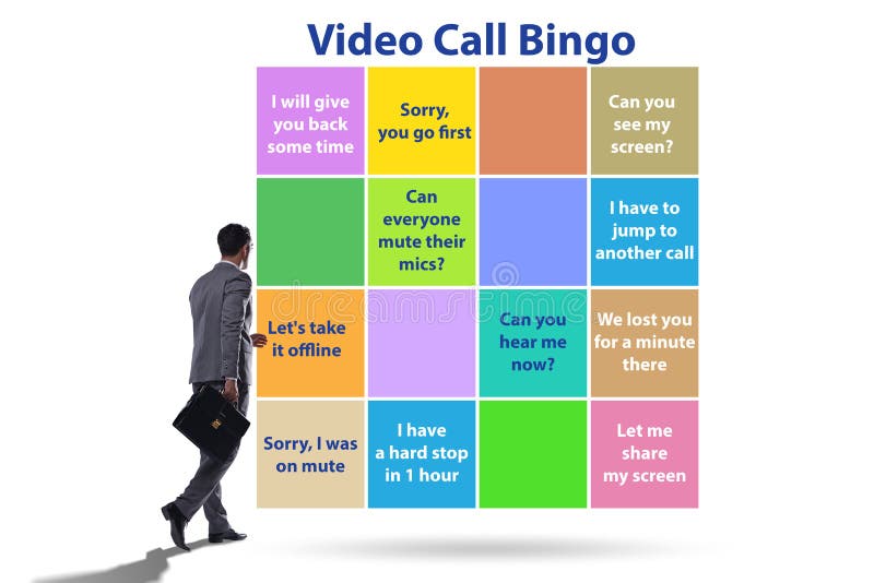 Funny Concept with Video Call Bingo Stock Image - Image of work, video ...