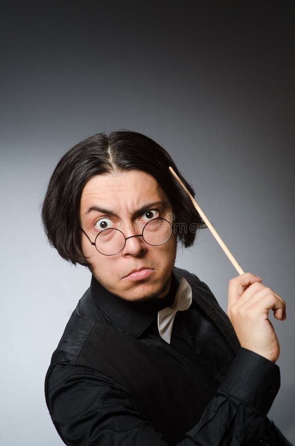 The Funny Conductor In Musical Concept Stock Image - Image of comic ...