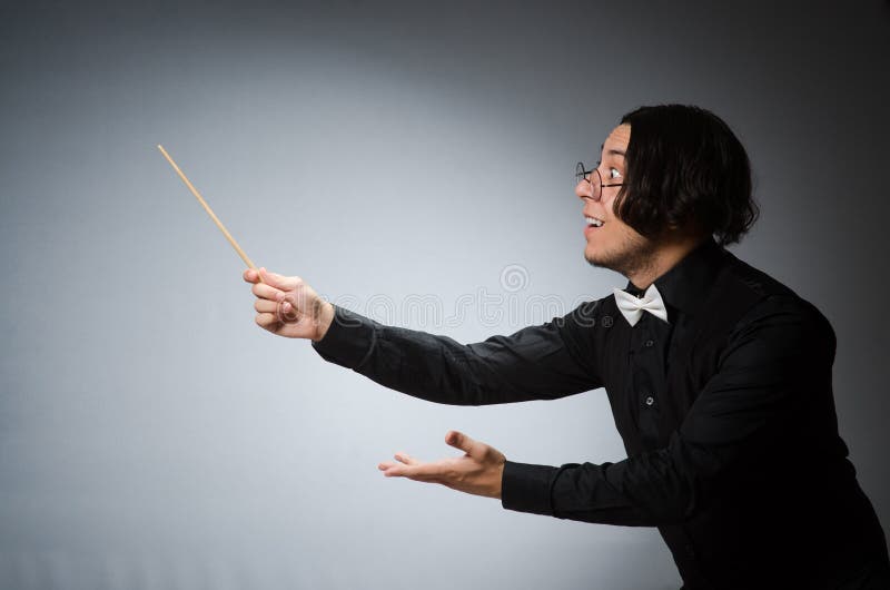 The Funny Conductor in Musical Concept Stock Photo - Image of musician ...