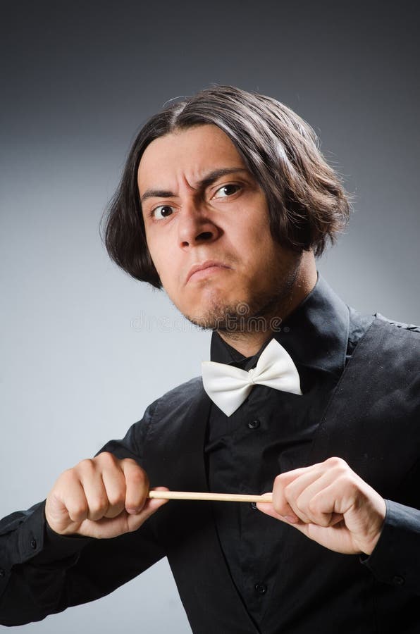 The Funny Conductor in Musical Concept Stock Photo - Image of master ...
