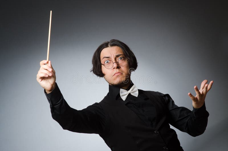 Funny Conductor in Musical Concept Stock Image - Image of master ...