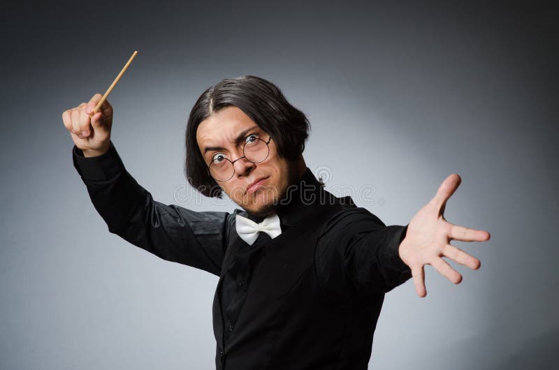Funny Conductor in Musical Concept Stock Image - Image of concert ...