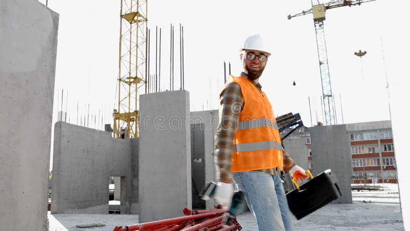 Funny Construction Worker Dancing. Construction Engineer in Builder ...