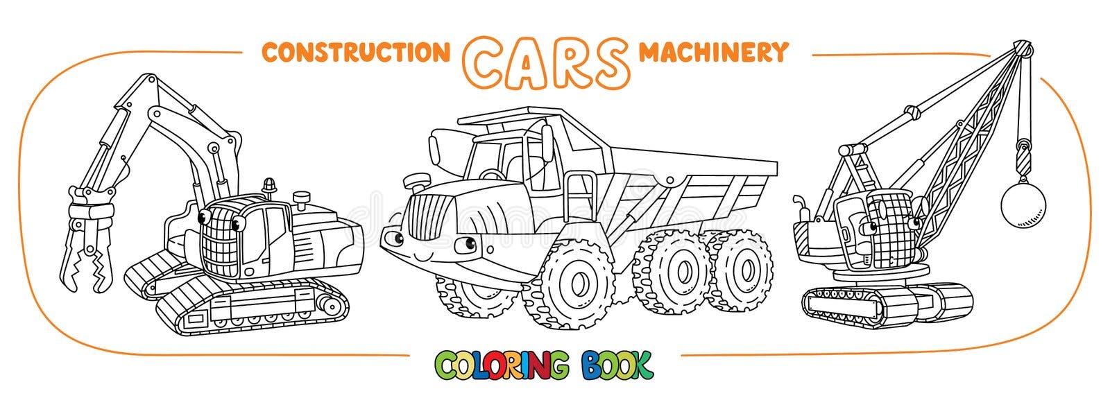 Funny Wrecking Ball Truck with Eyes. Coloring Book Stock Vector ... Funny Wrecking Ball Truck with Eyes. Coloring Book Stock Vector ...