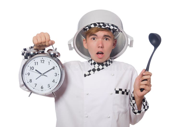 The Funny Cook Isolated on White Stock Photo - Image of casual, gourmet ...