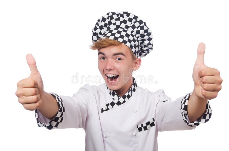 The Funny Cook Isolated on White Stock Photo - Image of cooking, lunch ...