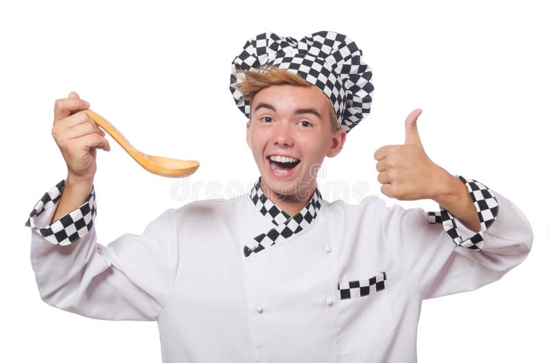 The Funny Cook Isolated on White Stock Image - Image of board, chef ...