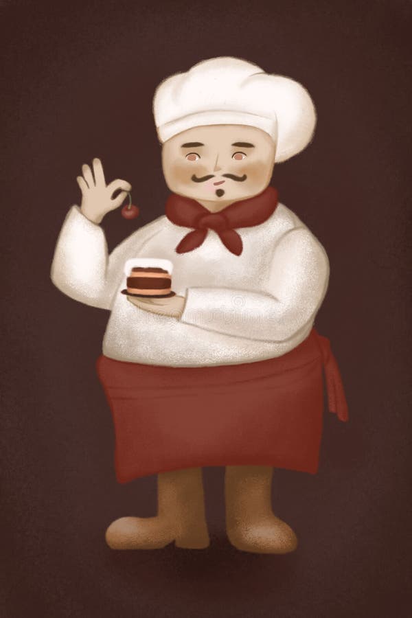 Funny cook in the kitchen stock illustration. Illustration of funny ...