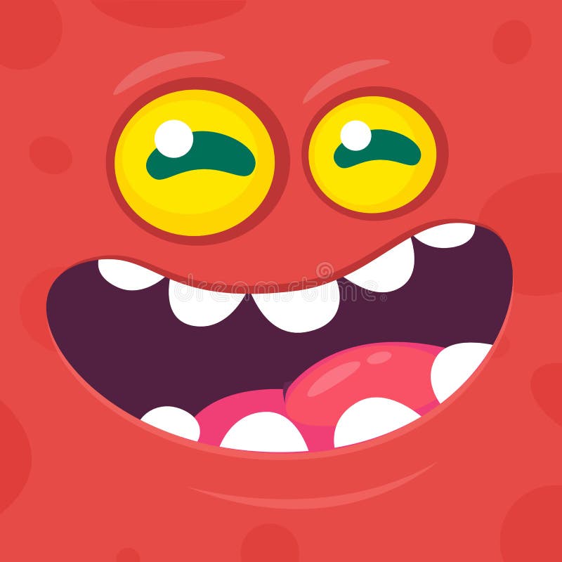 Cool Cartoon Vector Monster Face. Vector Halloween Illustration of ...