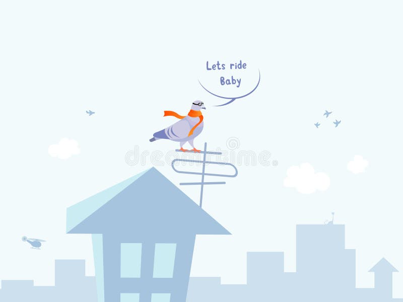 Funny cool pigeon pilot stock vector. Illustration of pilot - 19031060