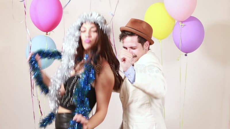 Funny Couple Having Fun In Photo Booth Stock Footage Video Of Adult