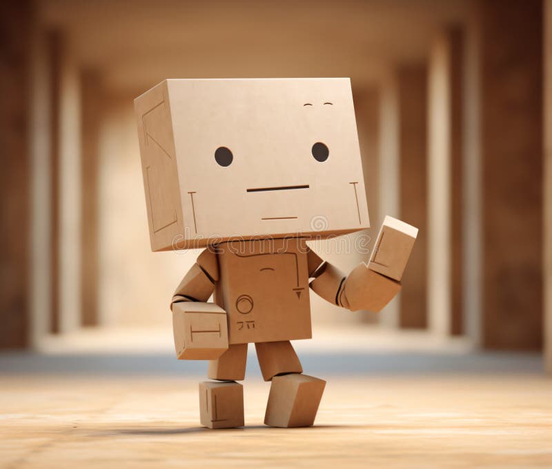 Funny Courier Packages, Cardboard Box Sad, Tired Sad Box, Stock Photo ...