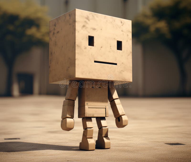 Funny Courier Packages, Cardboard Box Sad, Tired Sad Box, Stock Image ...