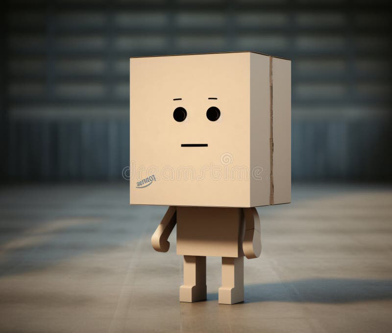 Funny Courier Packages, Cardboard Box Sad, Tired Sad Box, Stock Photo ...