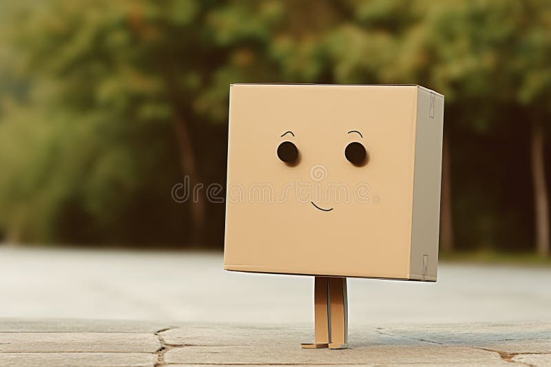 Funny Courier Packages, Cardboard Box Sad, Tired Sad Box, Stock Photo ...