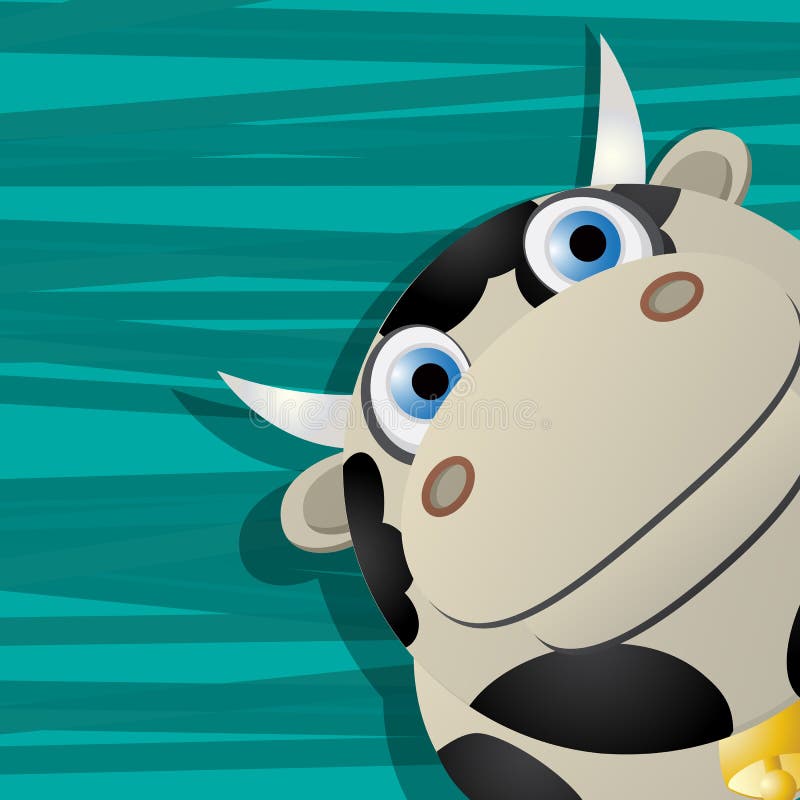 Funny cow stock illustration. Illustration of cartoon - 55005572