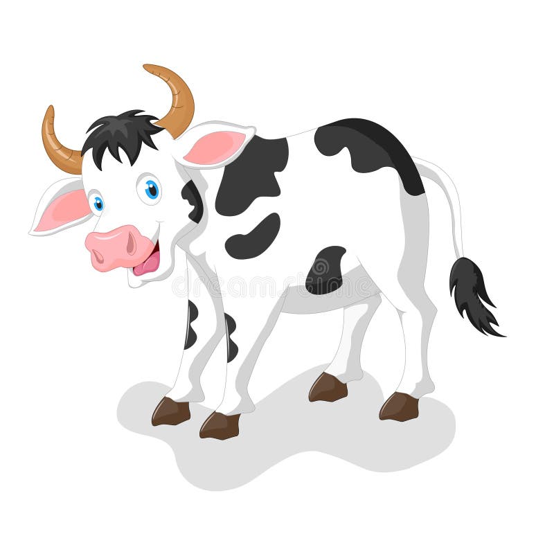 Funny cow cartoon stock illustration. Illustration of mouth - 65525644