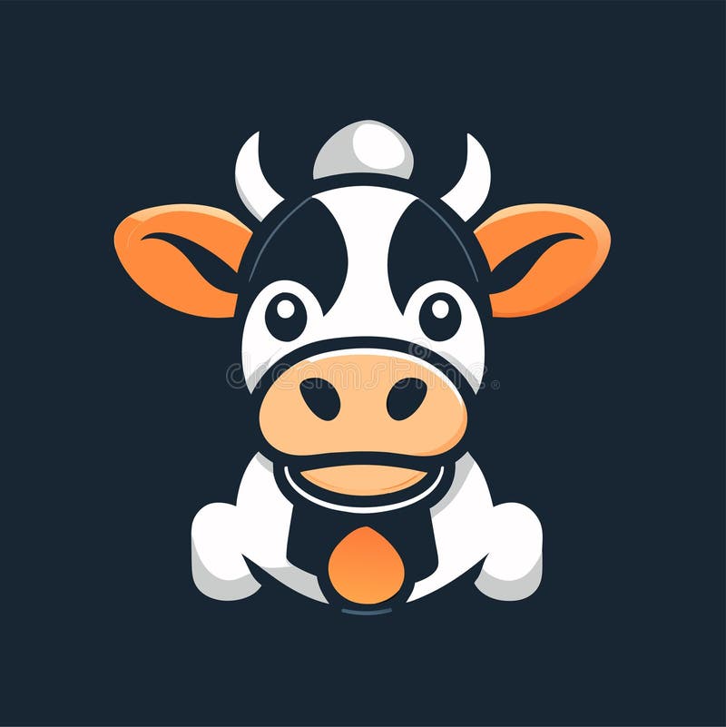 Funny cow logo stock vector. Illustration of cute, smile - 291055536