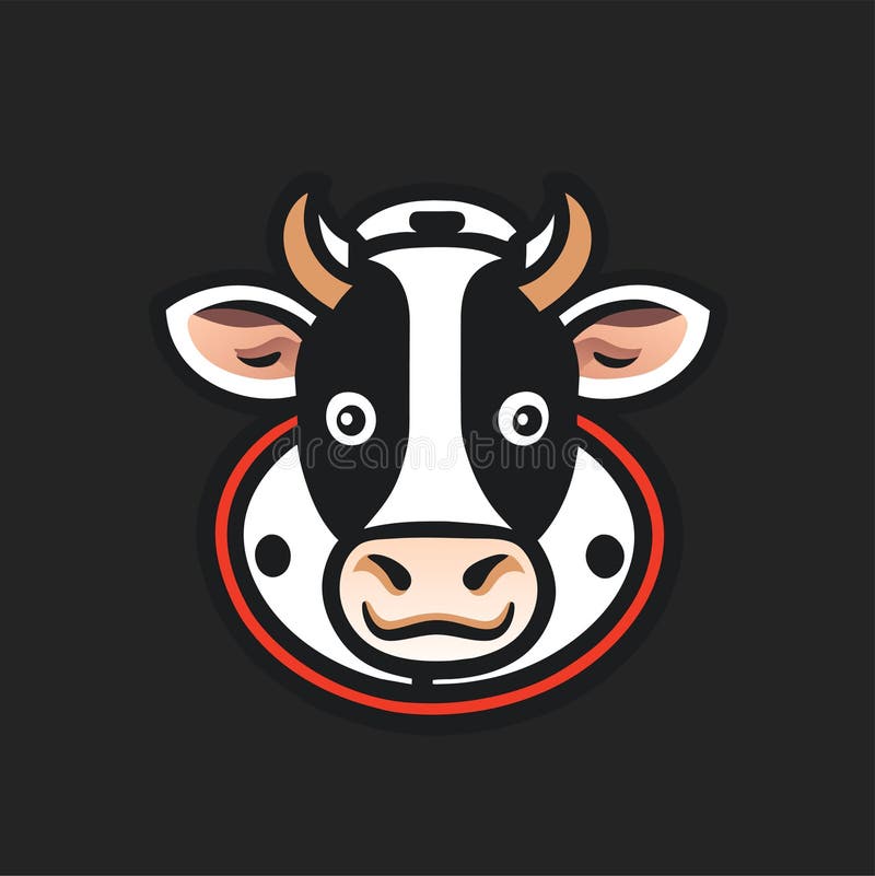 Funny cow logo stock illustration. Illustration of head - 291055543