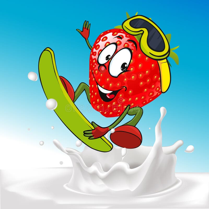 Funny cow surfing - vector stock vector. Illustration of fresh - 48861117