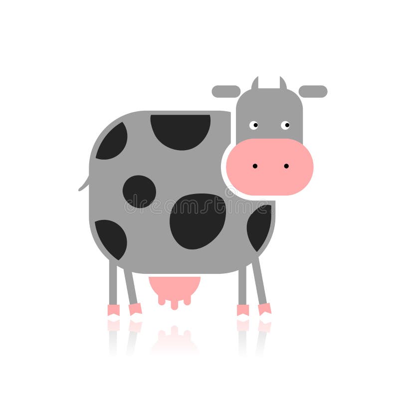 Funny cow for your design stock vector. Illustration of livestock ...