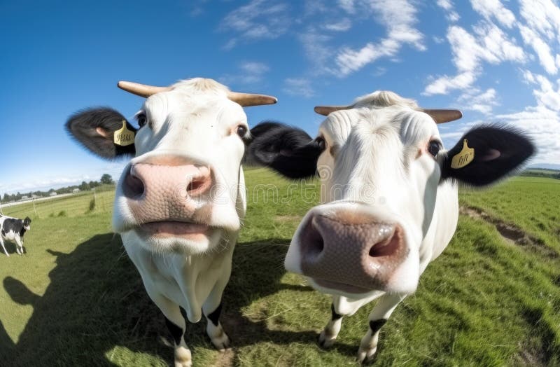 Funny cows portrait stock photo. Image of grass, landscape - 309509062