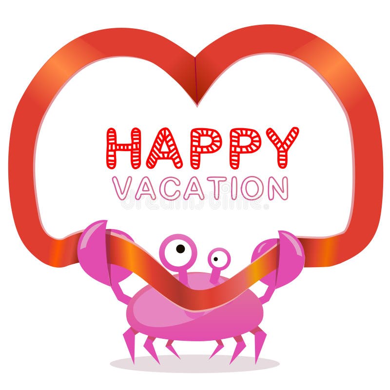Happy Vacation Banner or Poster Design with Summer Elements. Stock ...