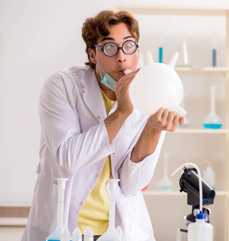 Funny Crazy Chemist Doing Experiments and Tests Stock Image - Image of ...