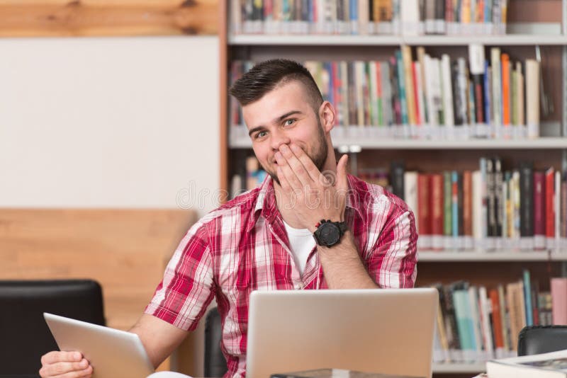 Funny and Crazy Man Using a Computer Stock Image - Image of closeup ...