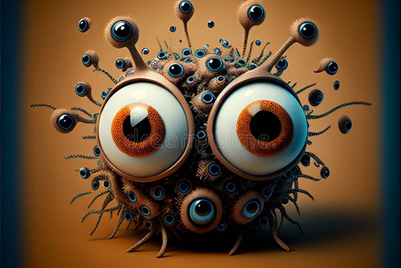 Funny Creature with Many Eyes Stock Illustration - Illustration of ...