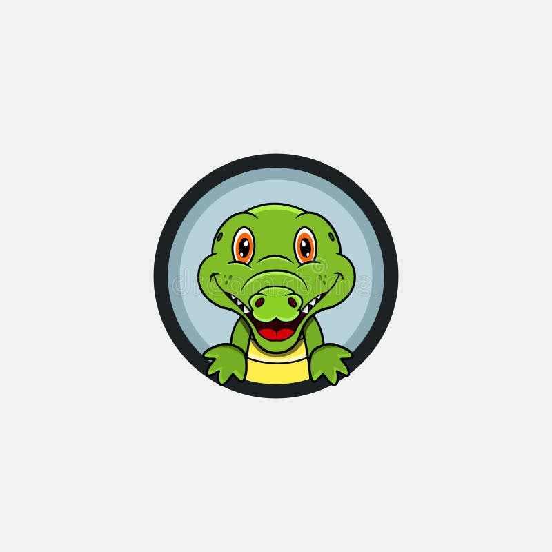 Funny Crocodile Head Character Design. Perfect for Logo, Label ...