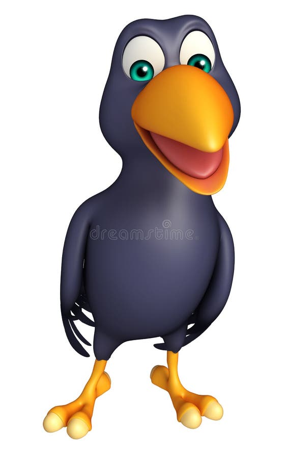 Funny Crow Cartoon Character Stock Illustration - Illustration of toon ...