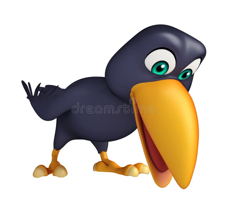 Funny Crow Cartoon Character Stock Illustration - Illustration of wings ...
